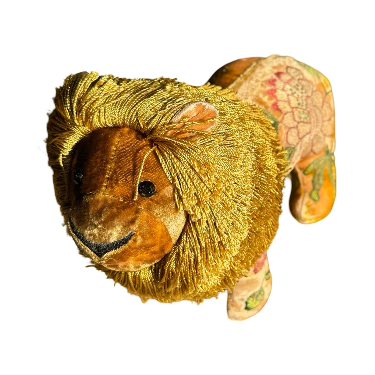 BOUQUET Hand Embroidered on Silk Velvet Shaded Yellow Lion – B. Viz Design