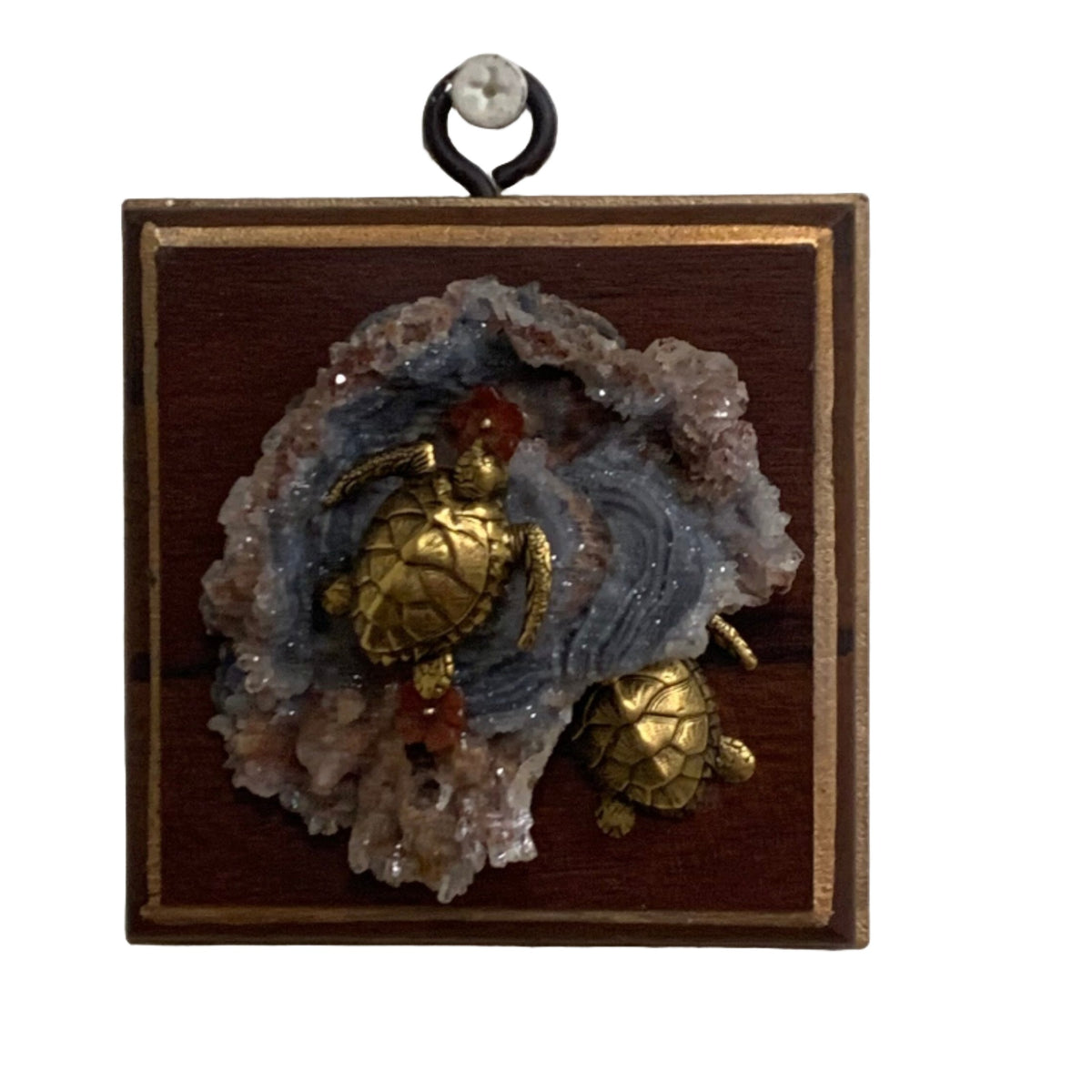 Wooden Frame with Turtles on Stone | 3" Wide x 1 – B. Viz Design