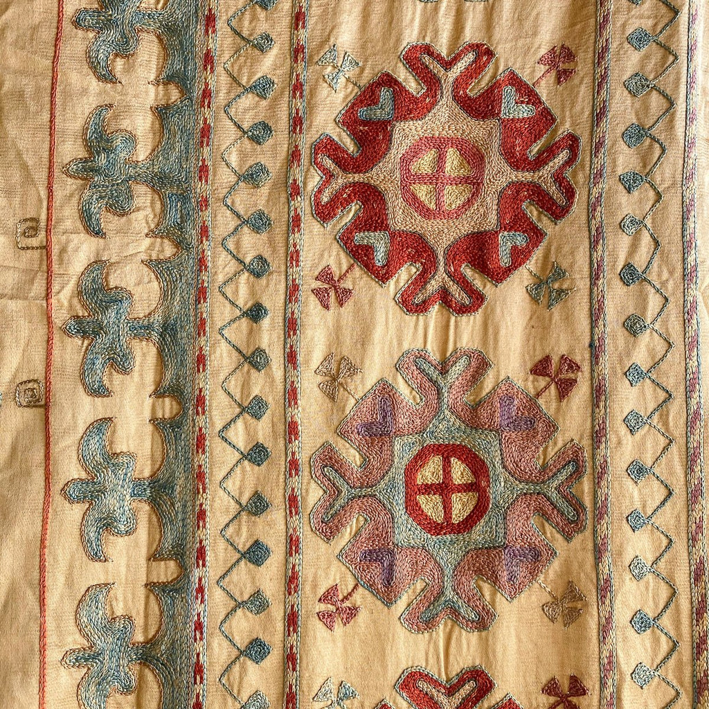 Hand Stitched Suzani (SU080120 | 87 x 61 1/2") – B. Viz Design